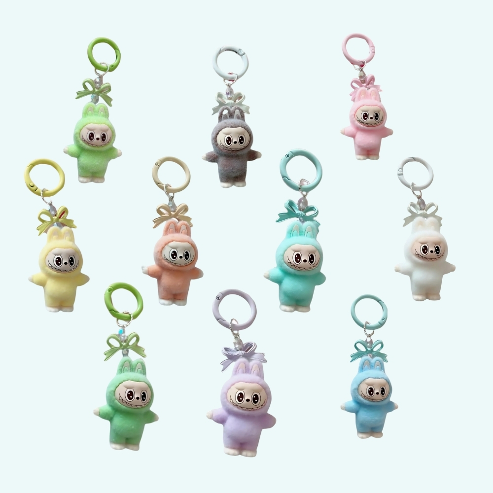 Labubu-stil plush mini-nyckelring • Min Gosedjur